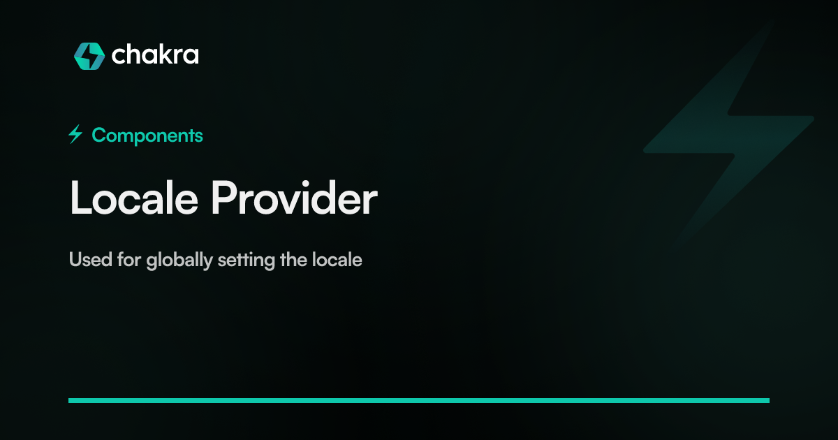 Locale Provider | Chakra UI