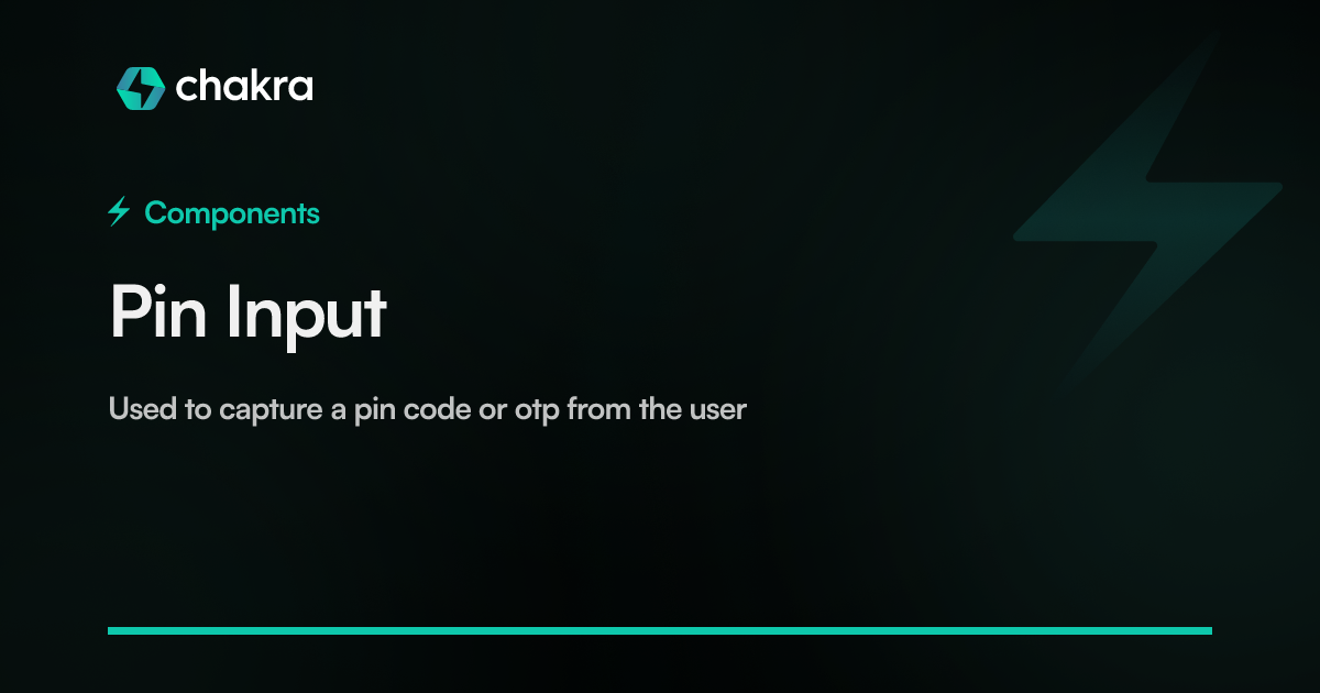 Pin Input | Chakra UI