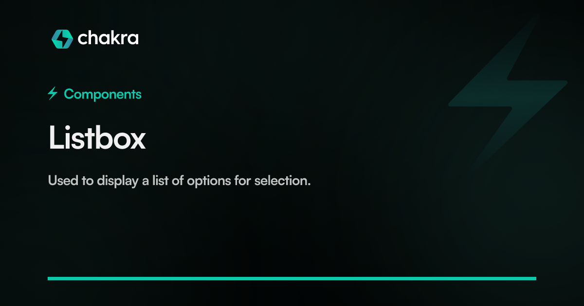 Listbox | Chakra UI