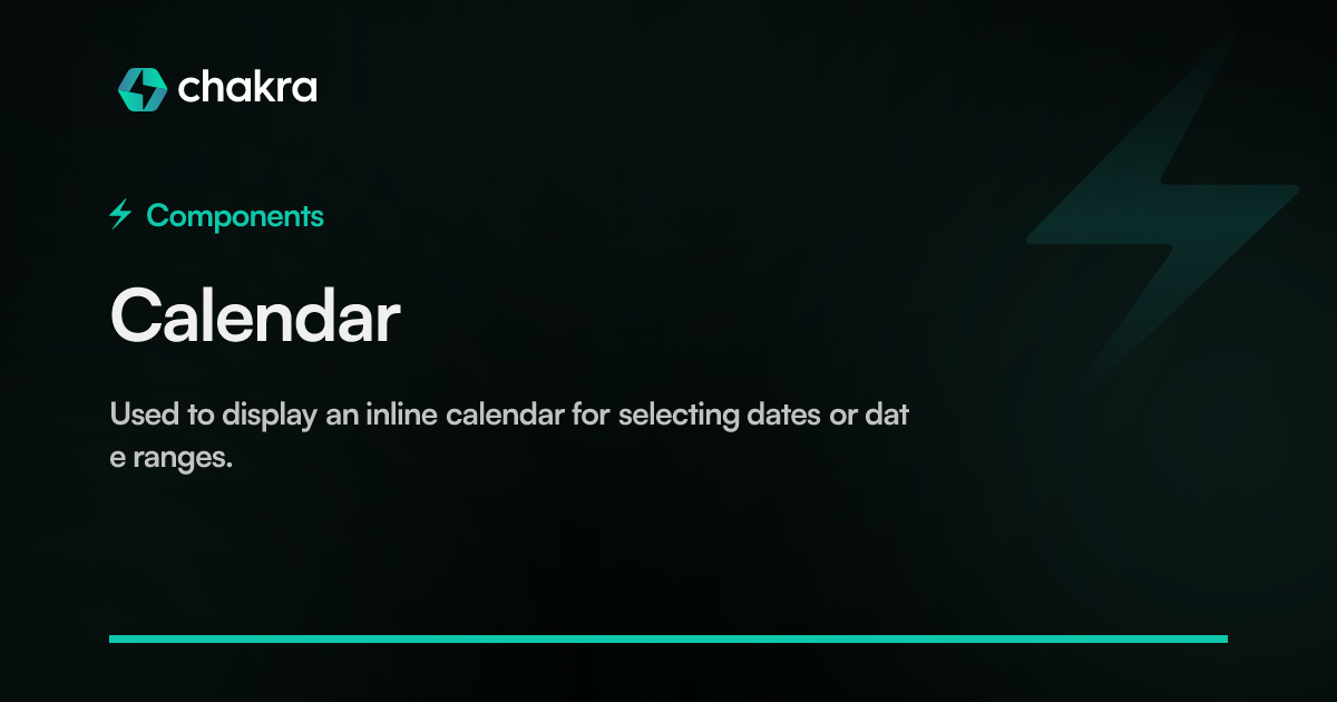 Calendar | Chakra UI