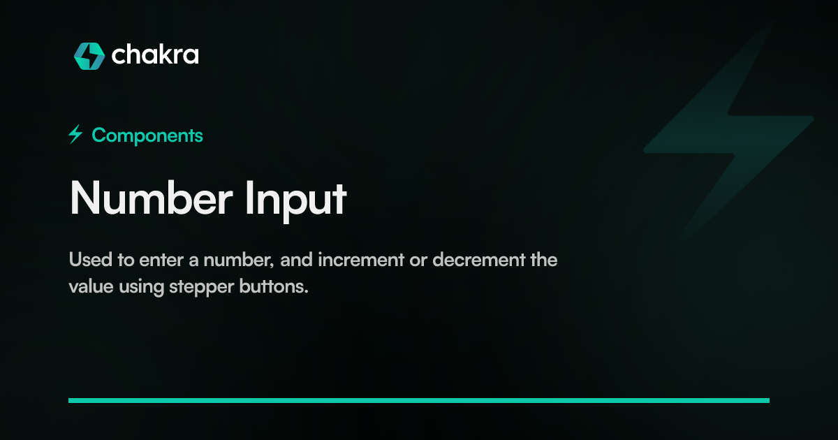 Number Input | Chakra UI