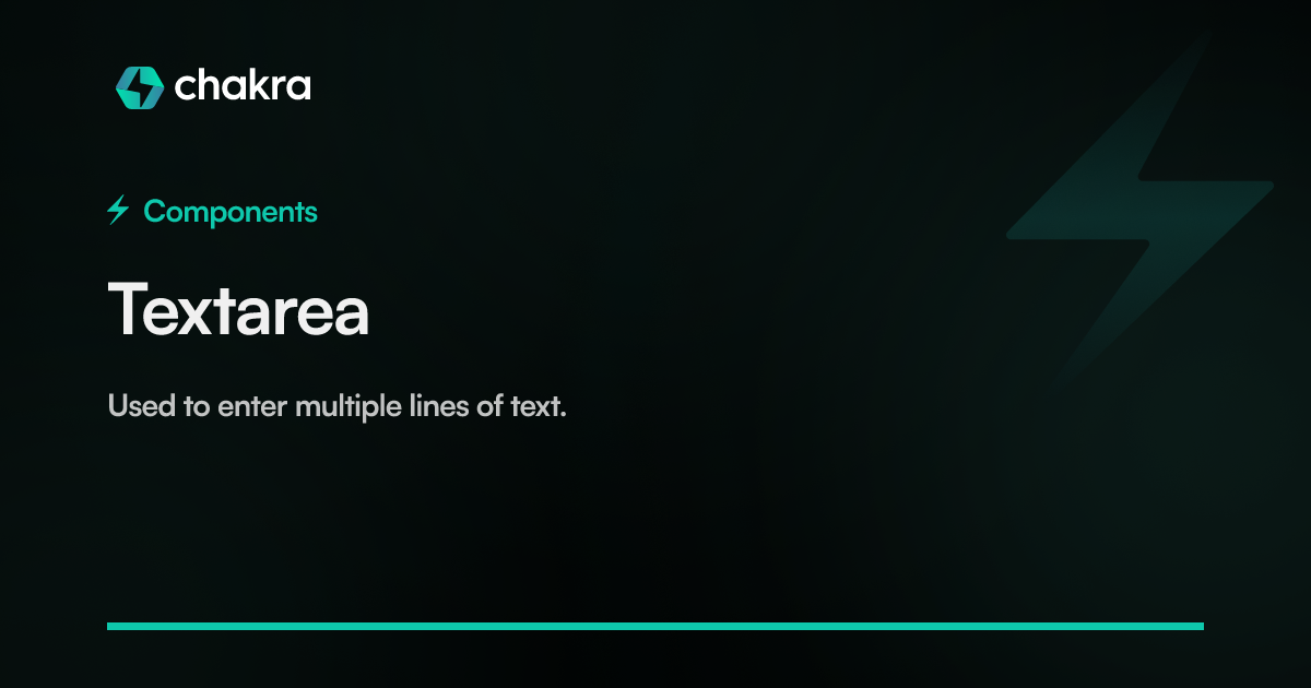 Textarea | Chakra UI