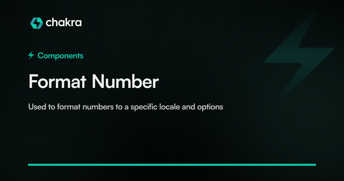 Format Number | Chakra UI