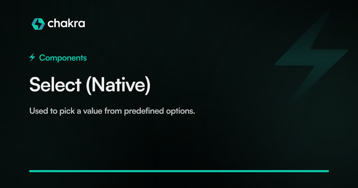 Select (Native) | Chakra UI