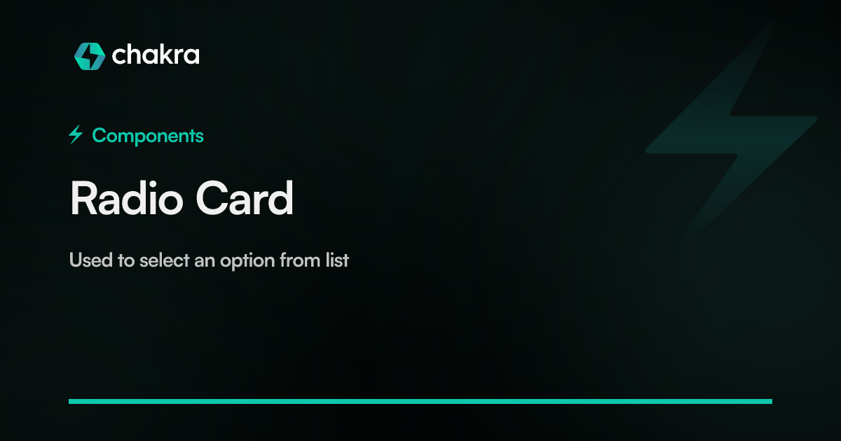 Radio Card | Chakra UI