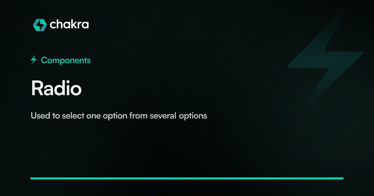Radio | Chakra UI