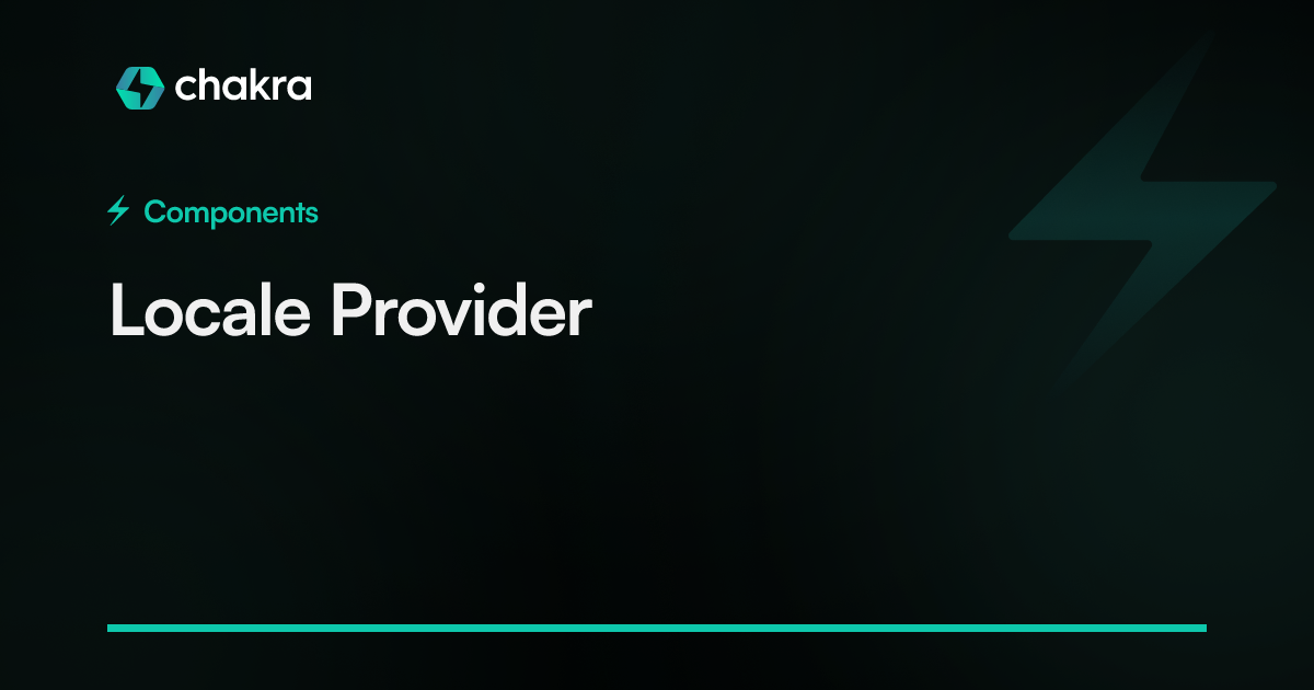 Locale Provider | Chakra UI