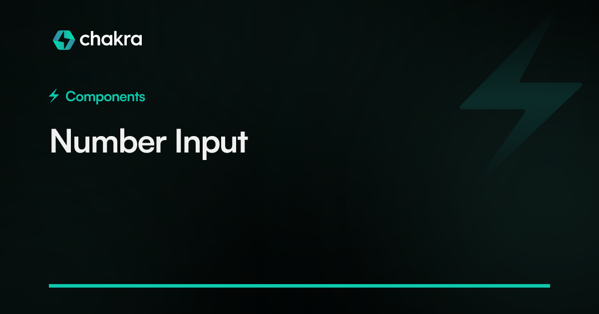 Number Input | Chakra UI