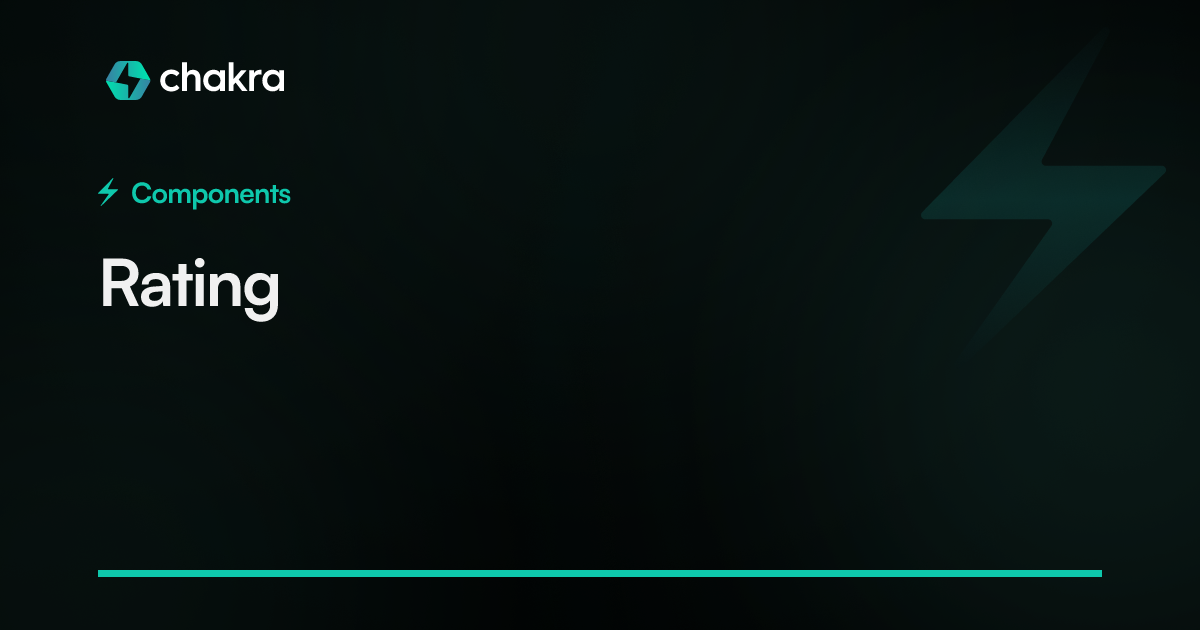 Rating | Chakra UI