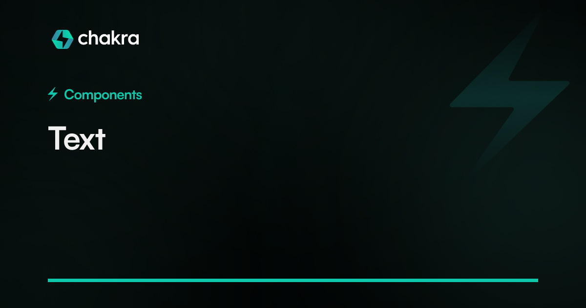 Text | Chakra UI