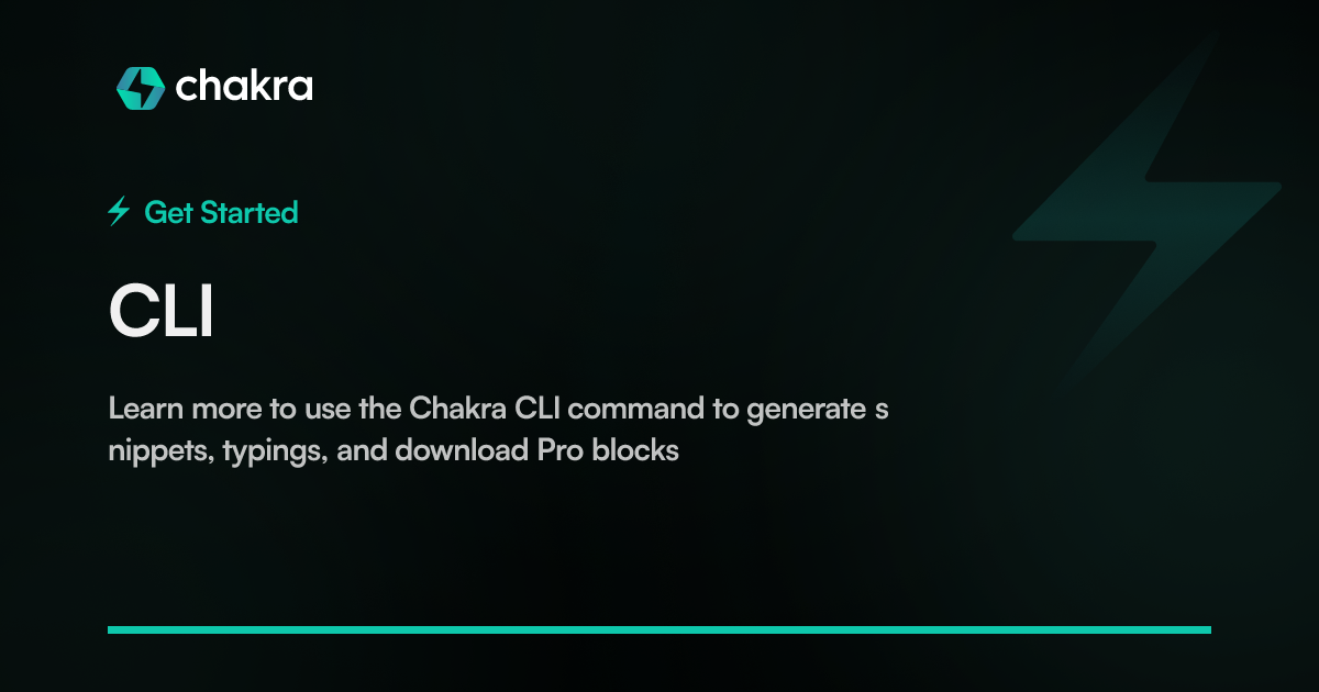 CLI | Chakra UI