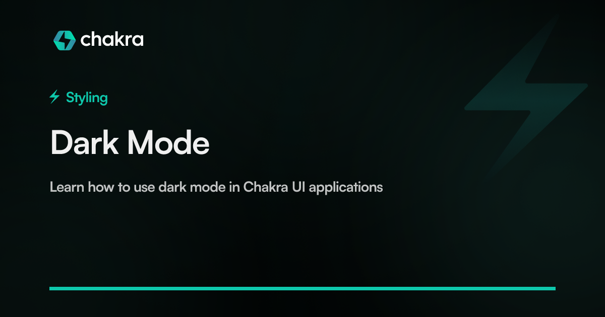 Dark Mode | Chakra UI
