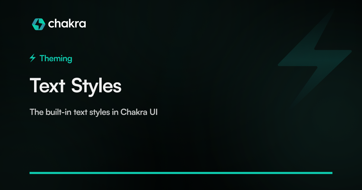 Text Styles | Chakra UI