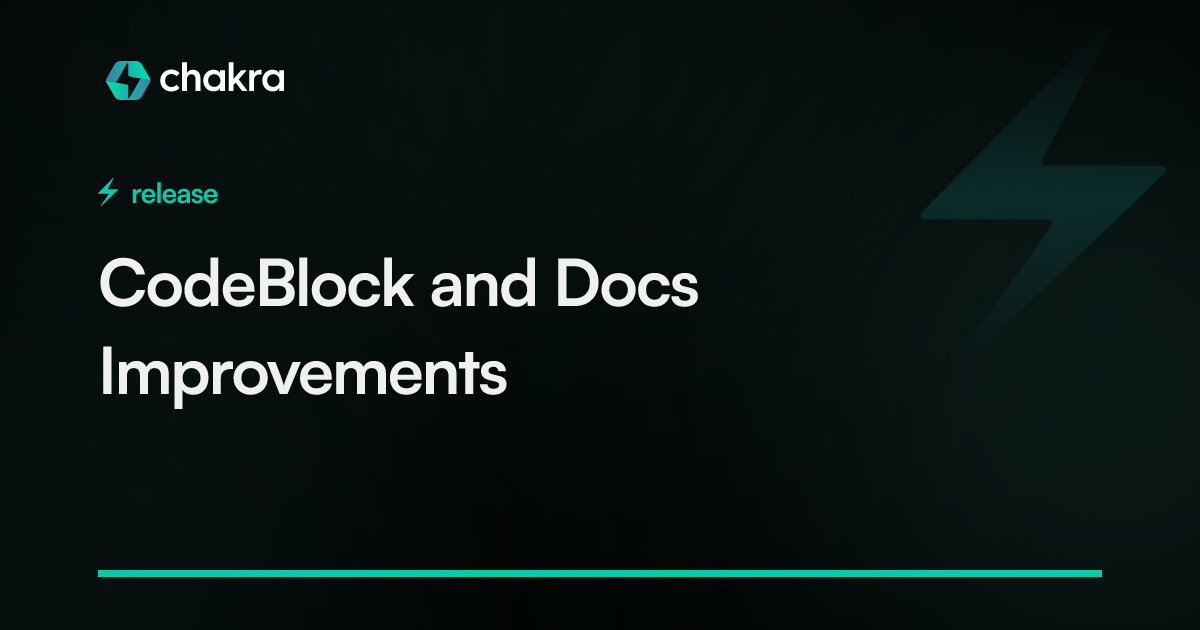 CodeBlock and Docs Improvements | Chakra UI